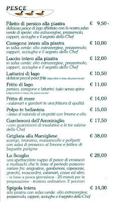 RISTORANTE LE PAPERE DI BRACCIANO: IL MENU' DEL PESCE E UN PIATTO ...