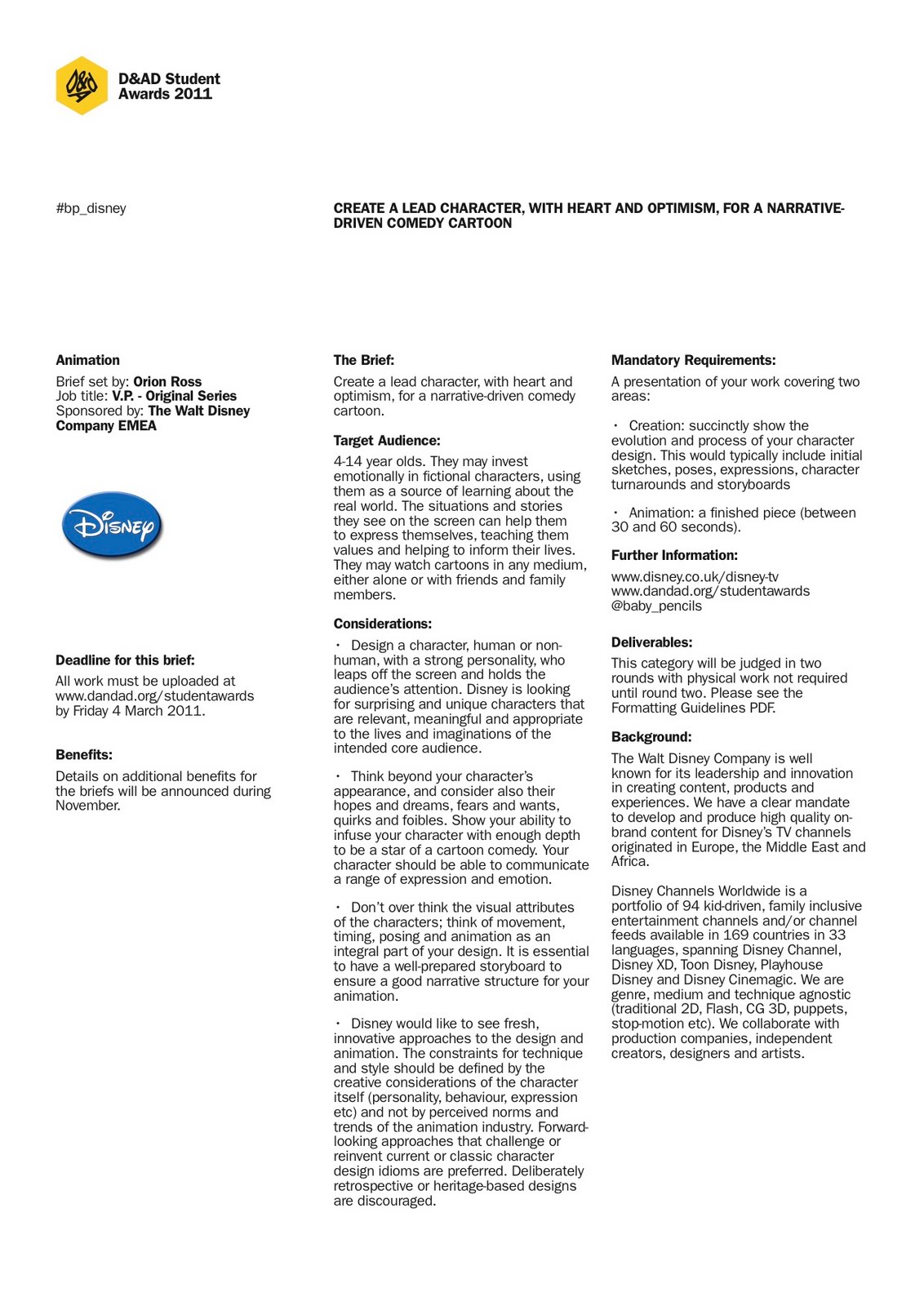 Final Major Project: Brief 1: Character Design