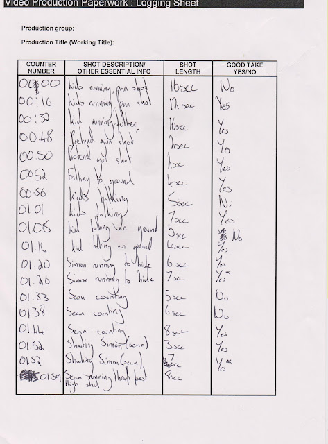 AS Media: Section 10 : Film/Tape Logging Sheet