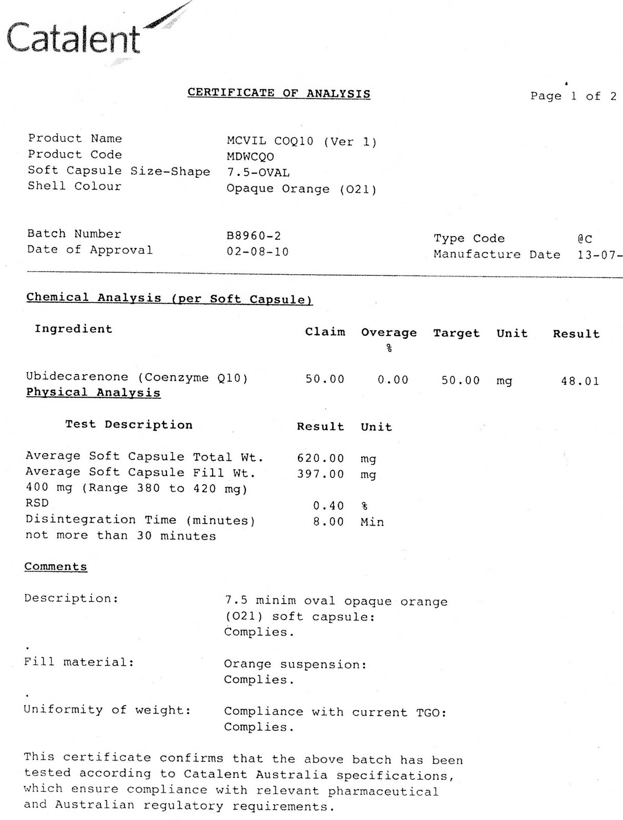 McVIL CoQ10 Clinical Report Analysis mcvil-coq10-clinical-report-analysis
