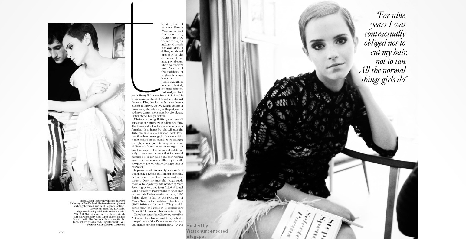 Emma Watson: Emma Watson in Vogue magazine [SCANS]