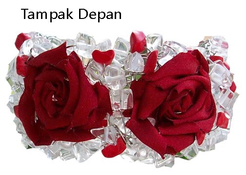 D'shine_Design: gelang batu berbunga kain merah