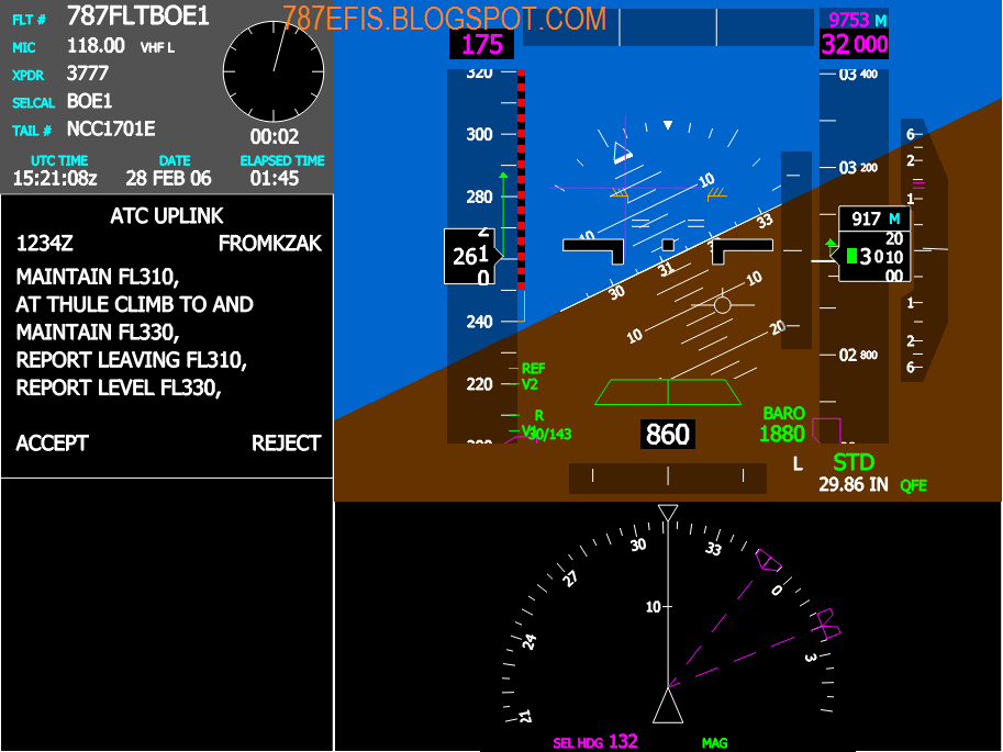 Boeing 787-8 EFIS: Some screenshots from the current version