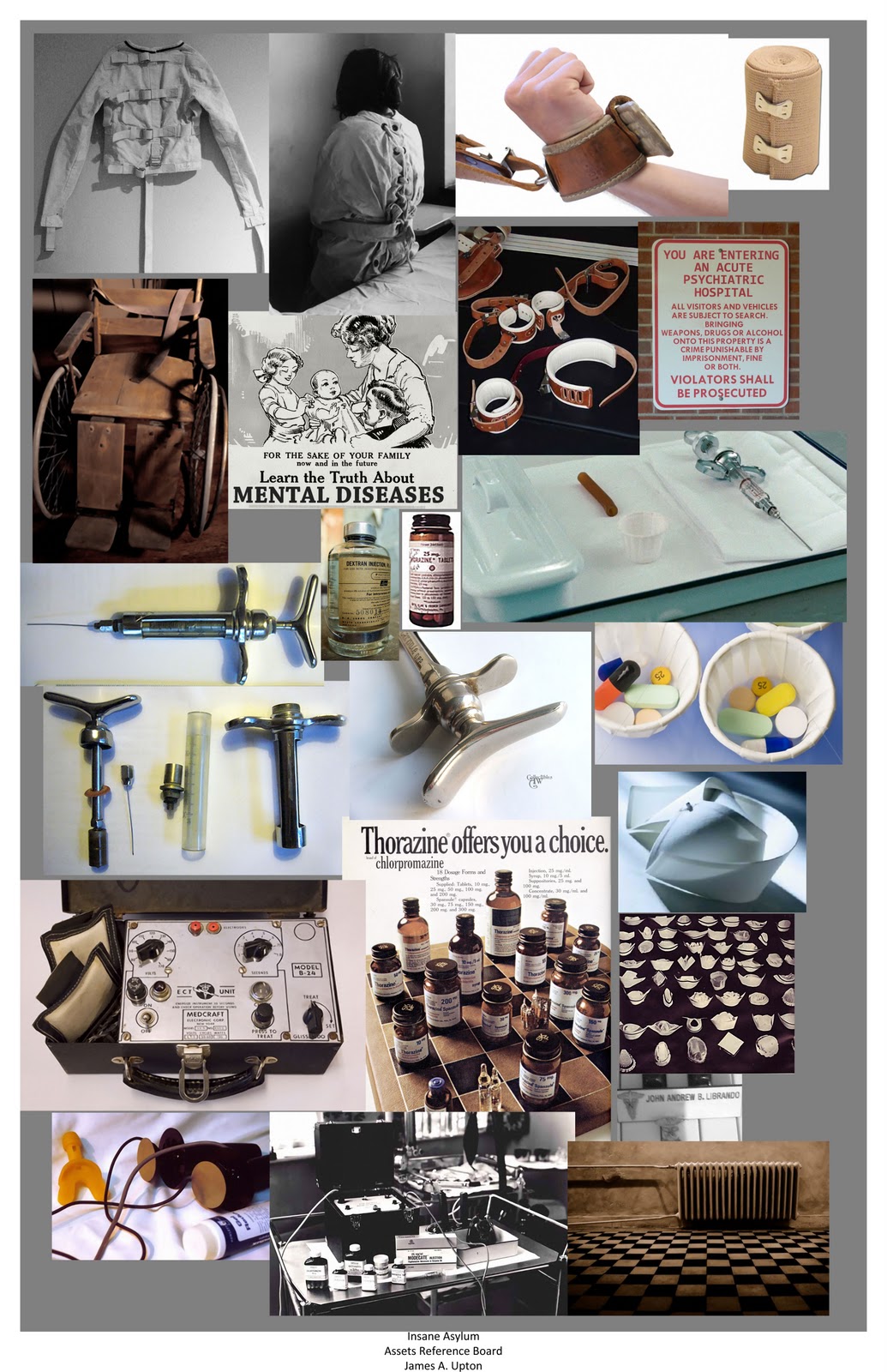The Art of Upton: Reference Boards for Insane Asylum