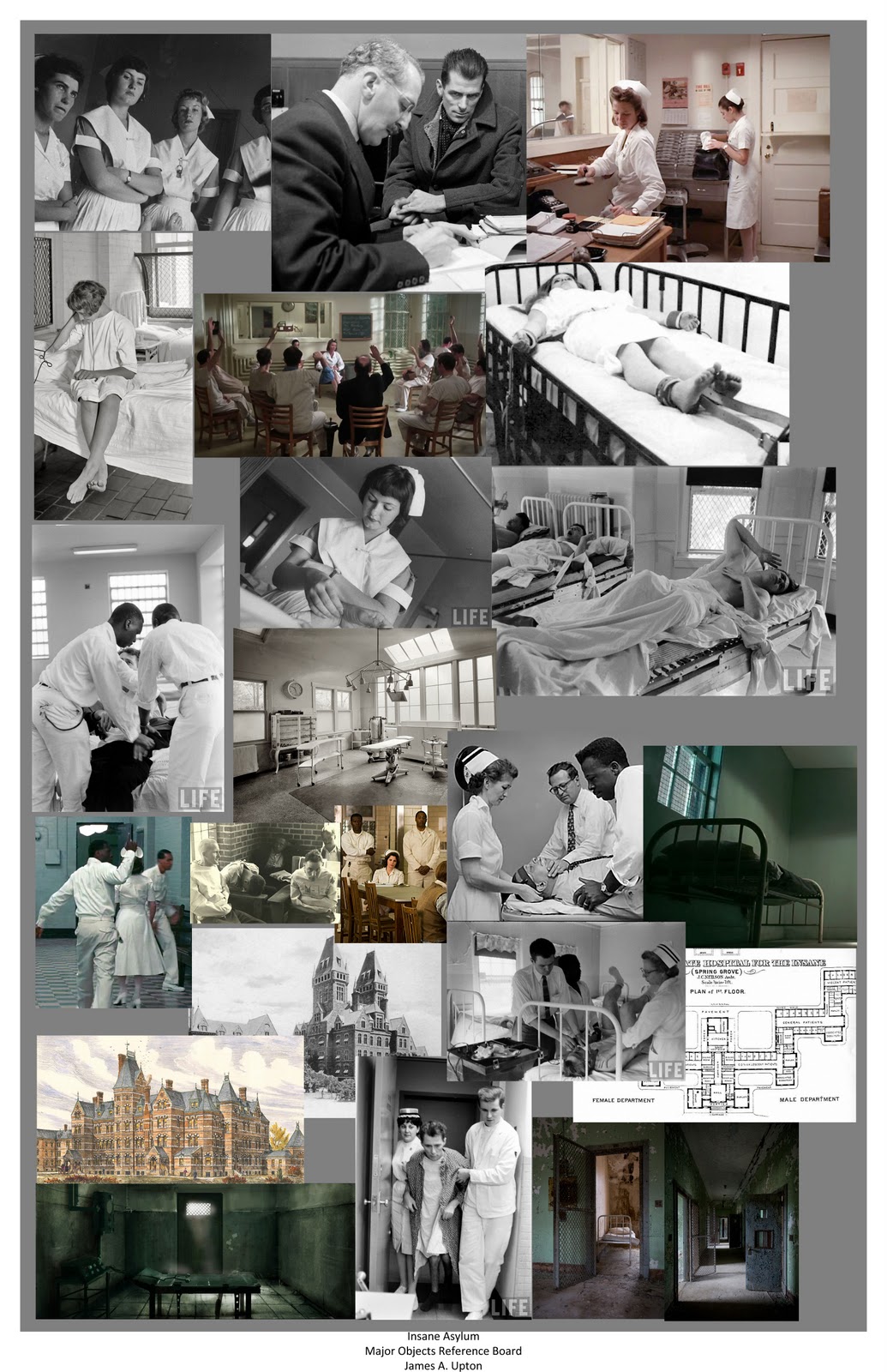 The Art of Upton: Reference Boards for Insane Asylum