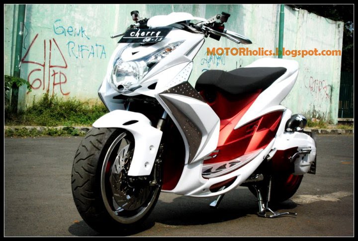MOTORcontest: YAMAHA MIO SOUL WHITE AND RED MODIFICATIN