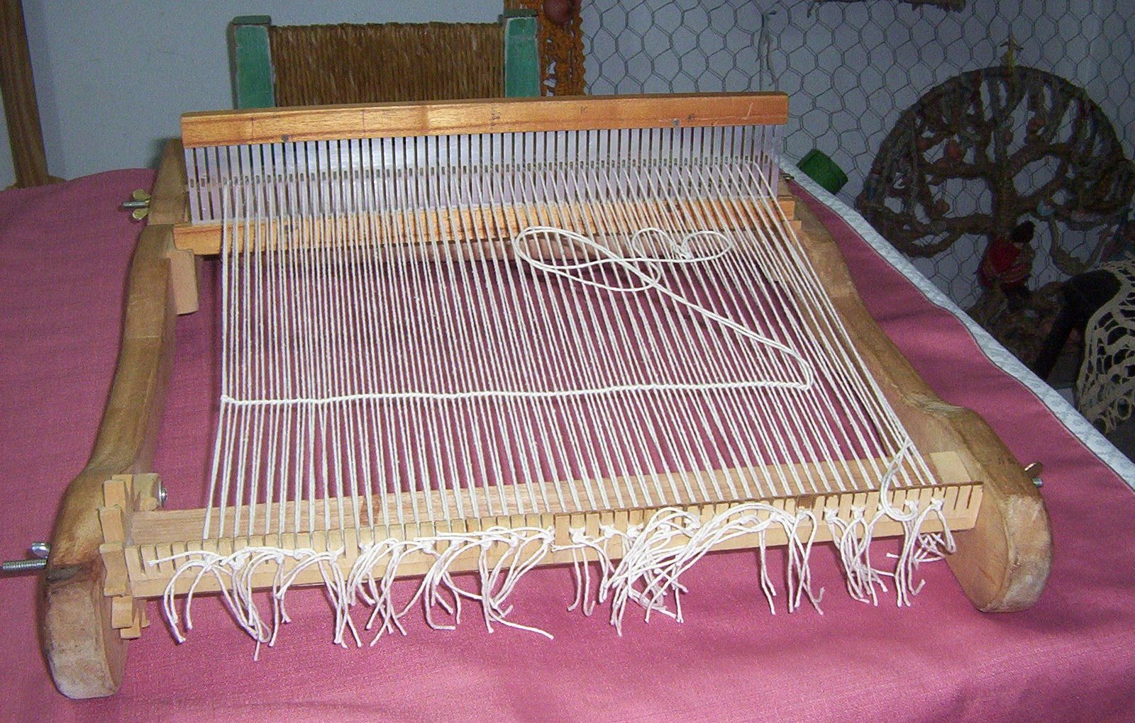 Graciela Foradori, taller de telar, arte textil, macramé, sprang ...