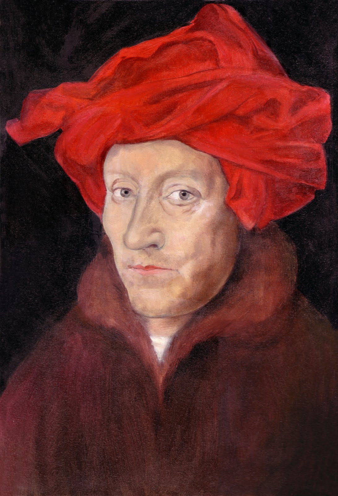 my portraits: MAN IN A RED TURBAN / oil on canvas