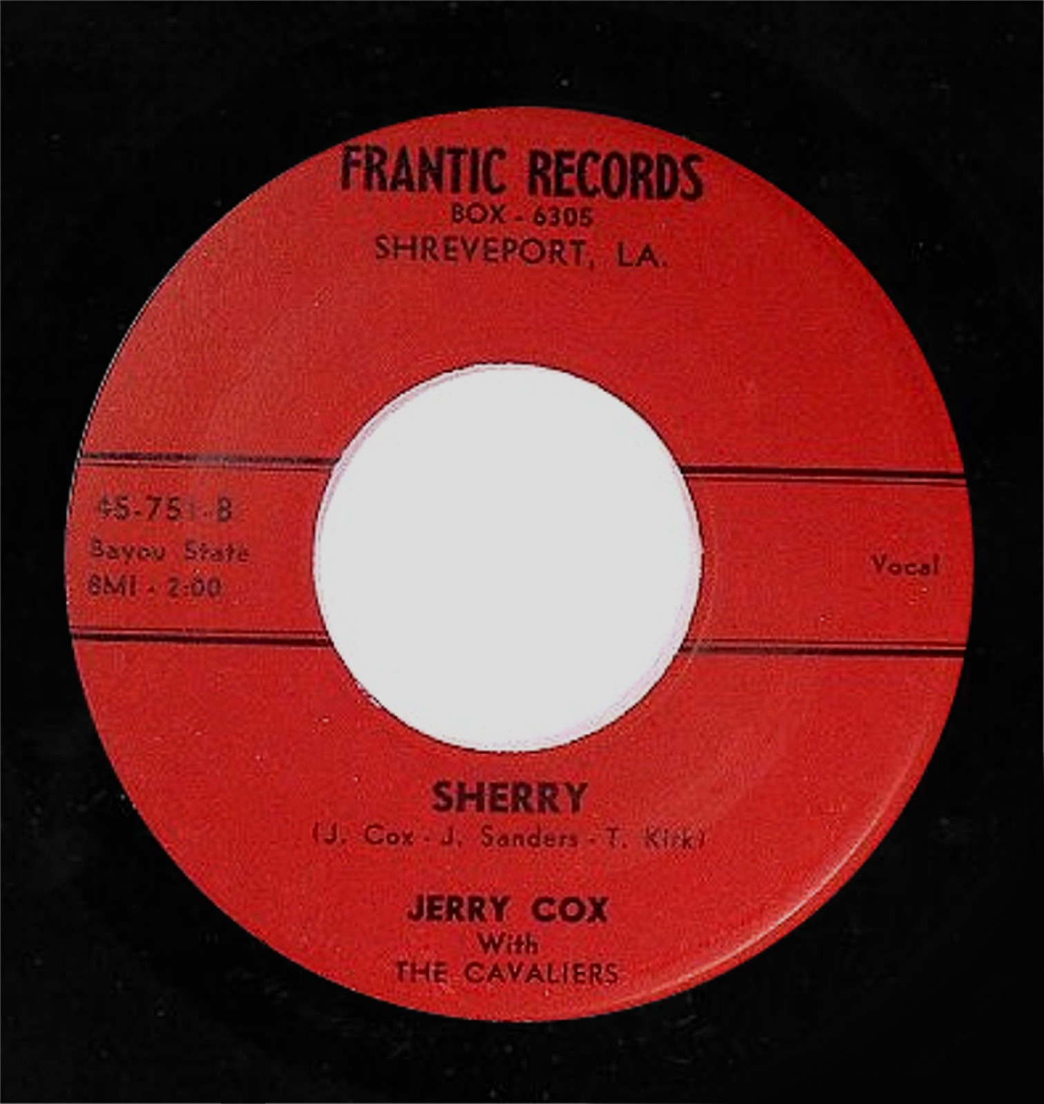 WHITE DOO-WOP COLLECTOR: JERRY COX with THE CAVALIERS_Sherry