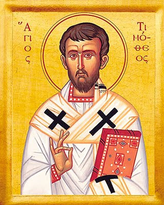 ICONOGRAPHIE CHRÉTIENNE: Saint TIMOTHÉE d'ÉPHÈSE, évêque et martyr, et ...