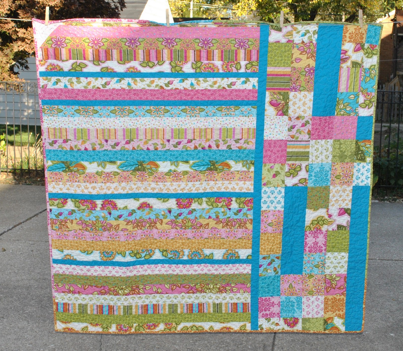 The Girl Who Quilts: Quick Trick Brick Stack Quilt