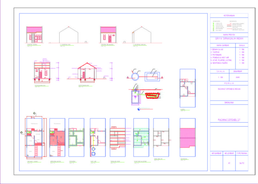 RUMAH SEDERHANA TYPE 24, 30 DAN 36: GAMBAR TEKNIS RUMAH & INFRASTRUKTUR