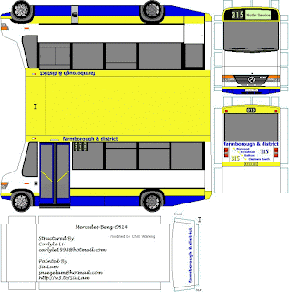 SP. Papel Modelismo: .PaperCraft - Micro-onibus - Farmborough & District.