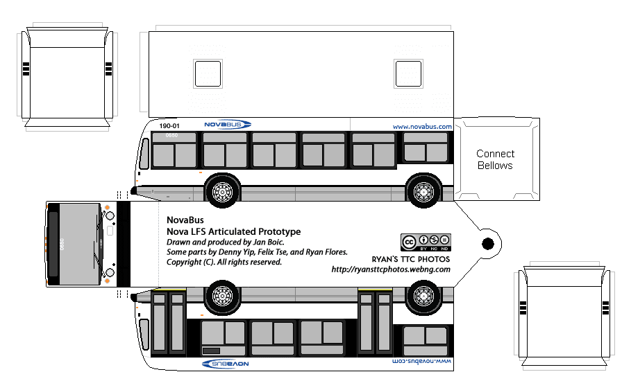 SP. Papel Modelismo: PaperCraft - Nova Bus articulated