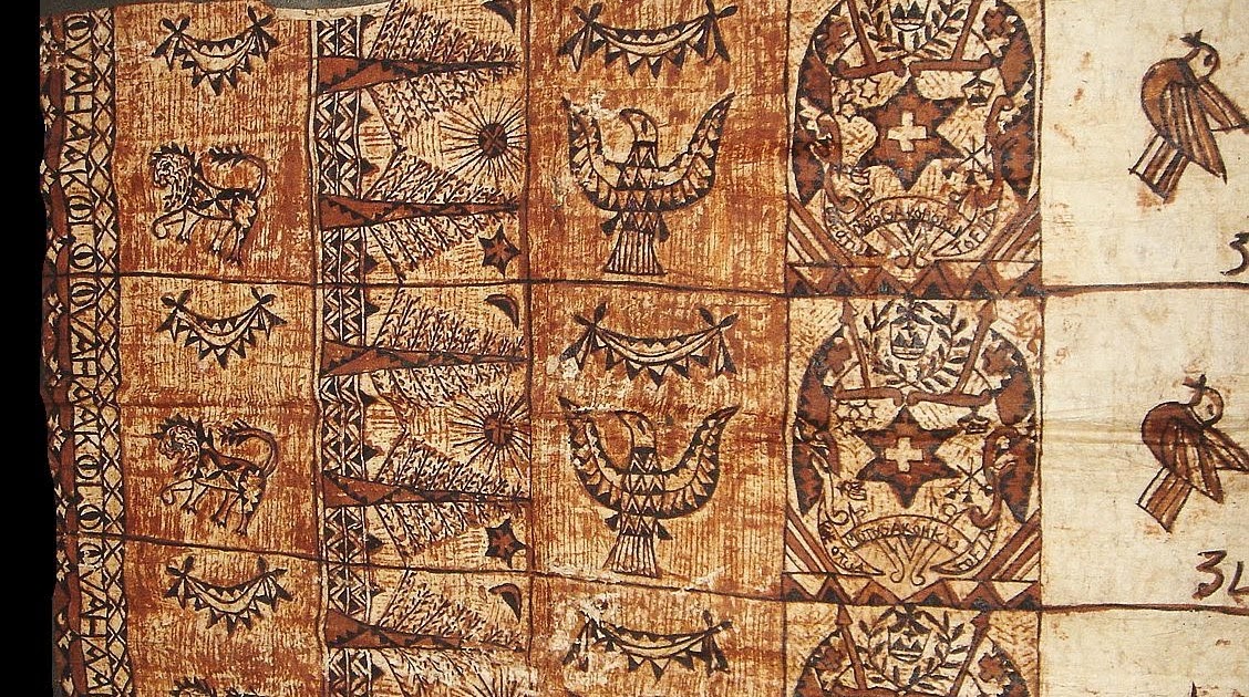 VINTAGE TAPA CLOTH: NGATU, TONGA WWII #15