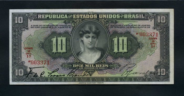 Brazilian banknotes 10 Mil Reis banknote 1926 Gold Certificate|World ...