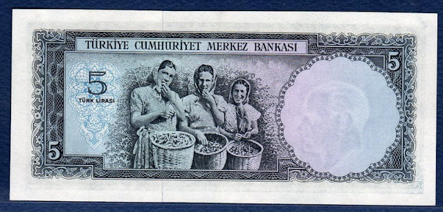 Turkey currency 5 Turkish Lira banknote of 1930.|World Banknotes ...