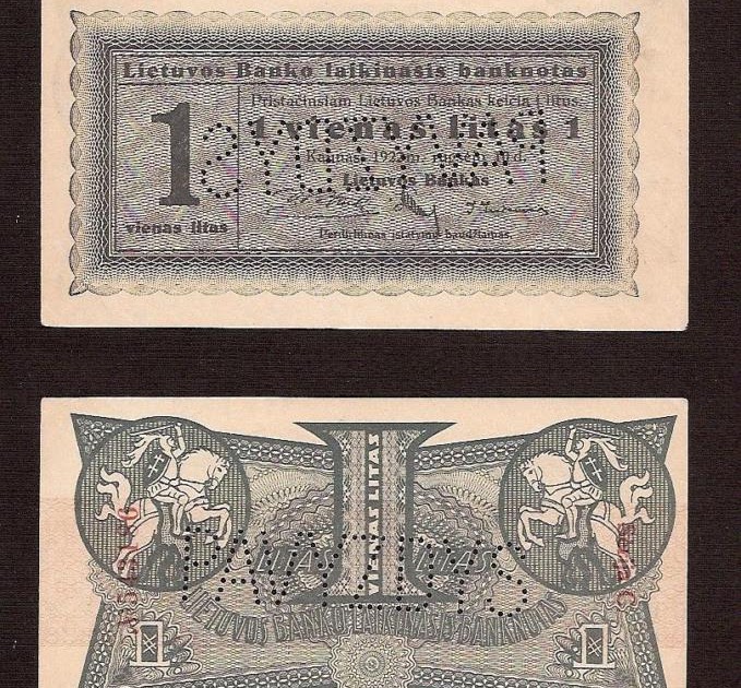 Lithuania paper money 1 Litas banknote of 1922|World Banknotes & Coins ...