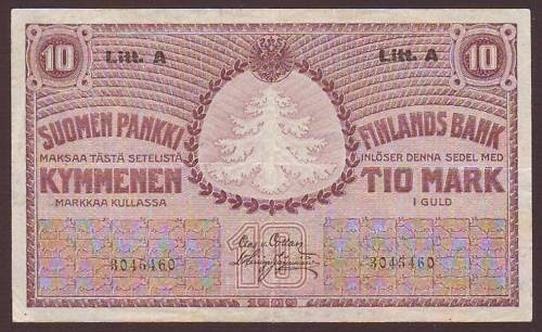 Finland 10 Finnish markka banknote 1909|World Banknotes & Coins ...