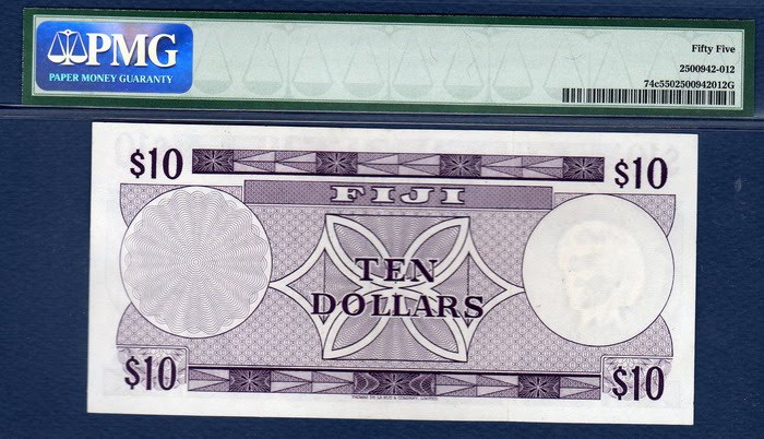 Fiji banknotes 10 Dollars note of 1974 Queen Elizabeth II|World ...