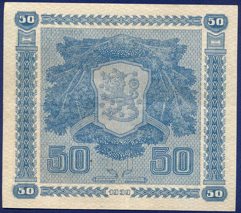 Finland paper money 50 Markkaa banknote 1939|World Banknotes & Coins ...