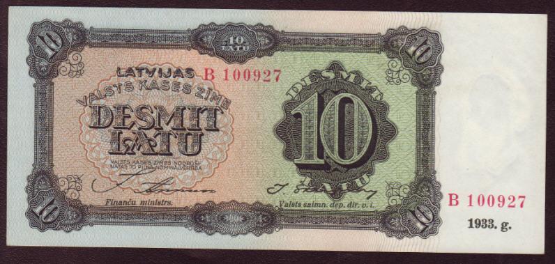 Latvia Currency Banknotes Image Gallery: Latvian paper money - 10 Latu ...