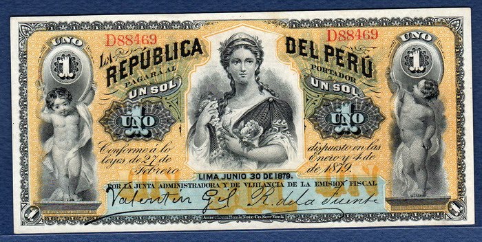 Peru 1 Sol banknote 1879|World Banknotes & Coins Pictures | Old Money ...