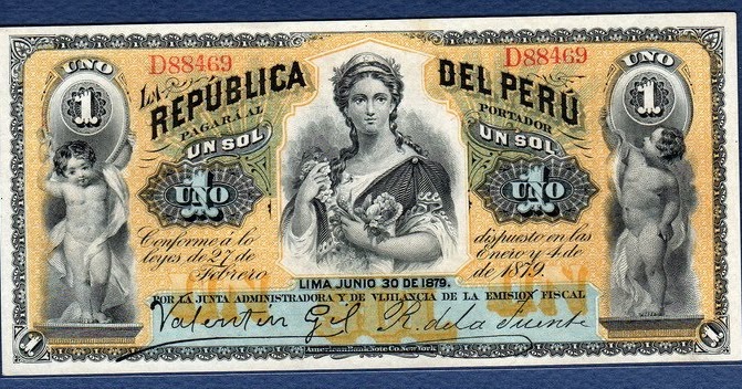 Peru 1 Sol banknote 1879|World Banknotes & Coins Pictures | Old Money ...