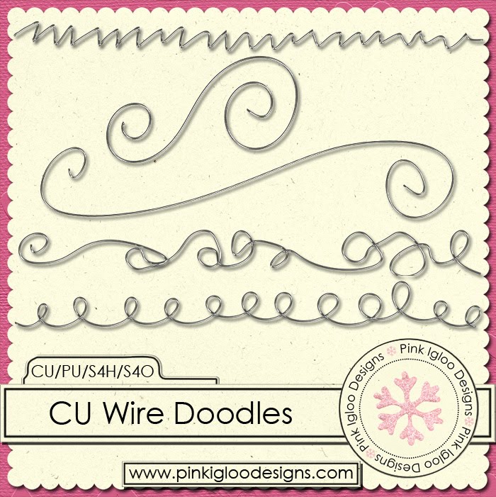 PINK IGLOO DESIGNS: Friday Freebie: CU Wire Doodles
