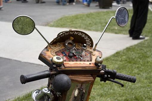 MOTORCYCLE 74: Home built steam engine moped