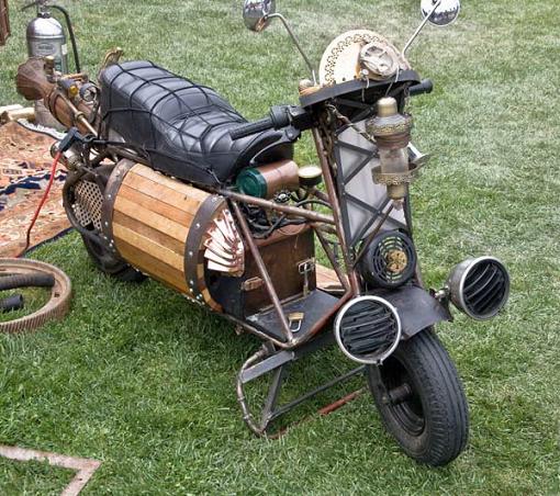 MOTORCYCLE 74: Home built steam engine moped