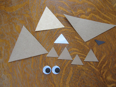 Almost Unschoolers: Groundhog Shape Craft - Triangles
