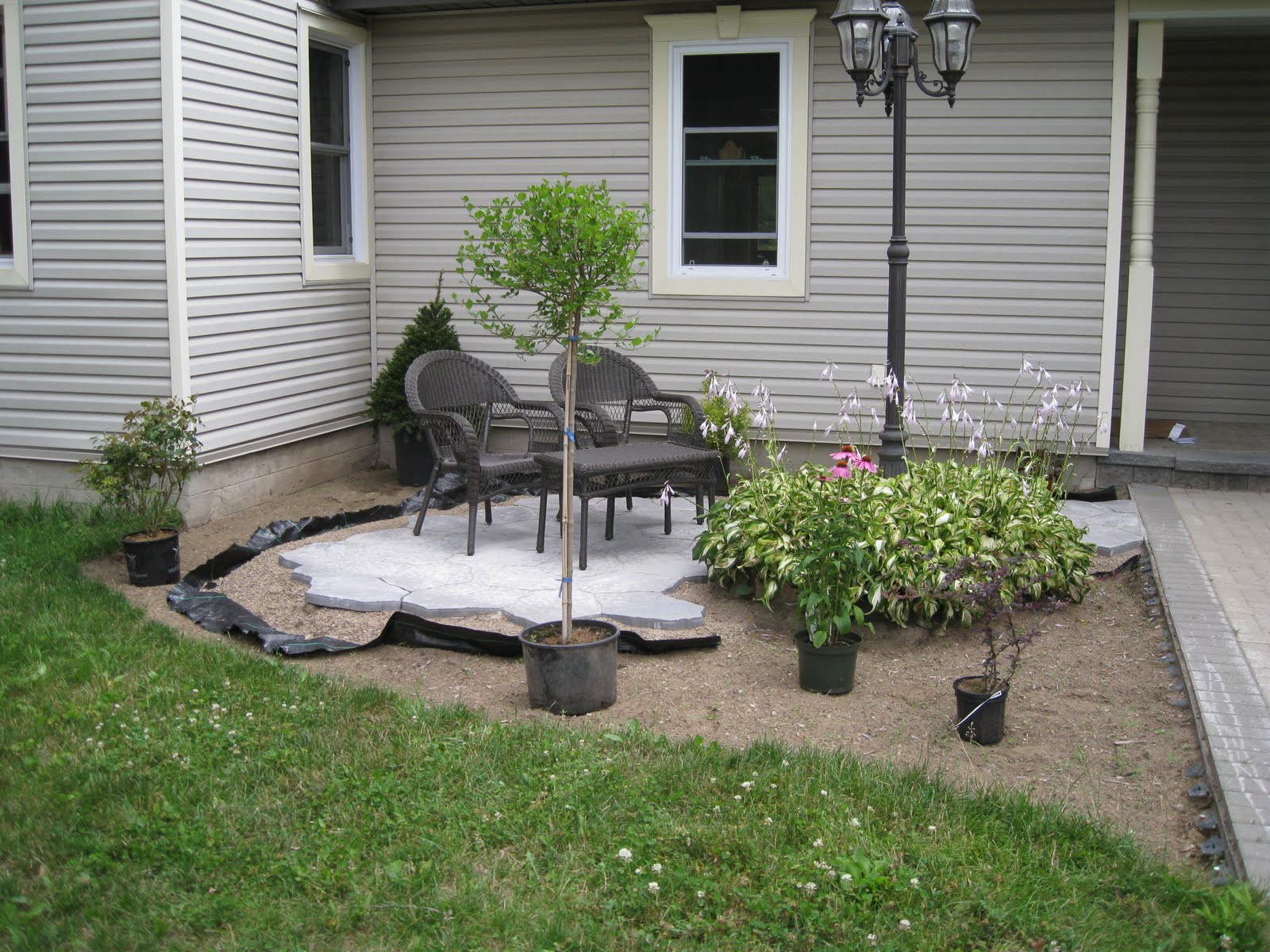 NEW GARDENS AT THE FARM: Kitchen Corner Patio Garden