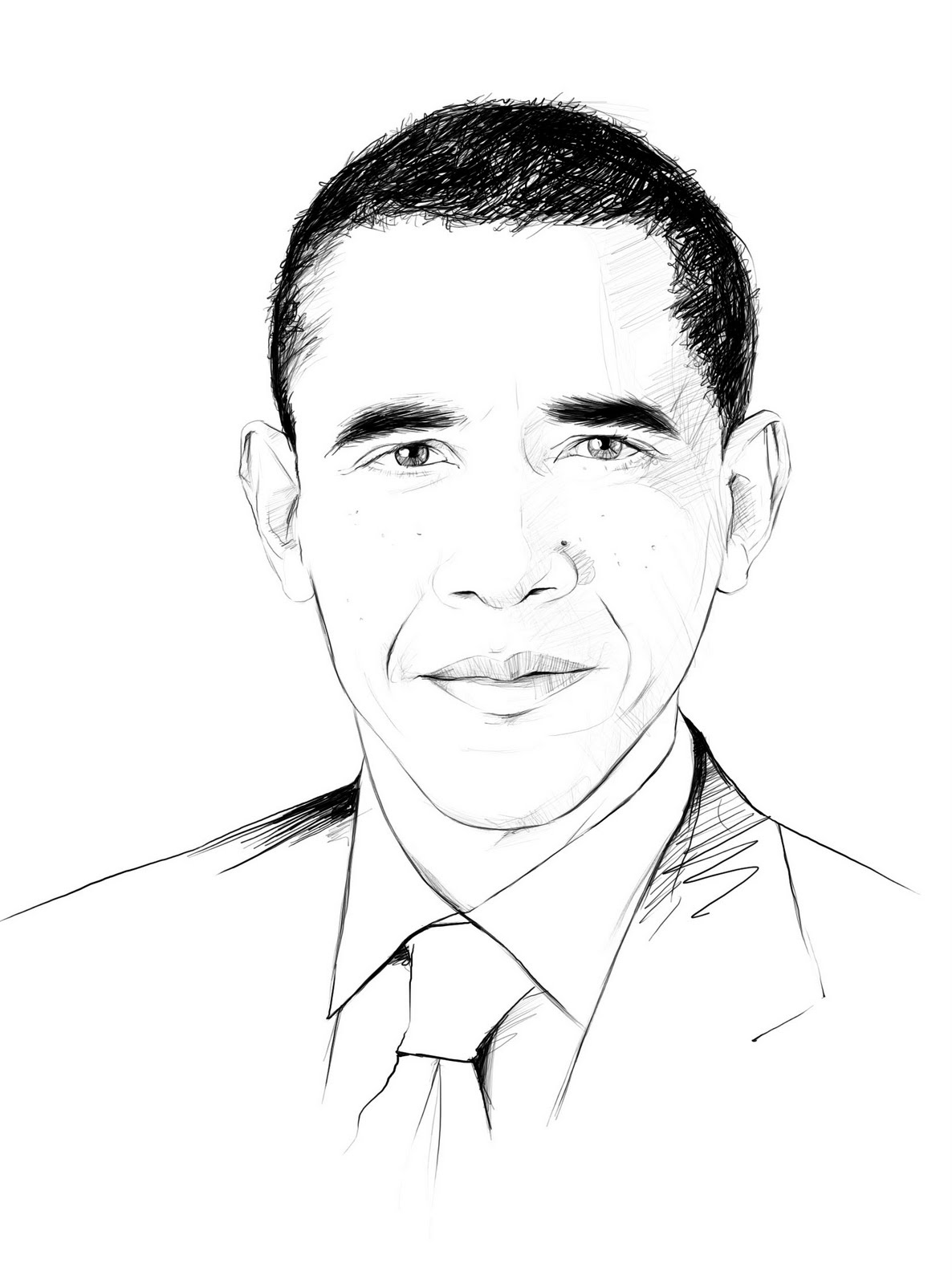 Pencil Of Obama Coloring Pages