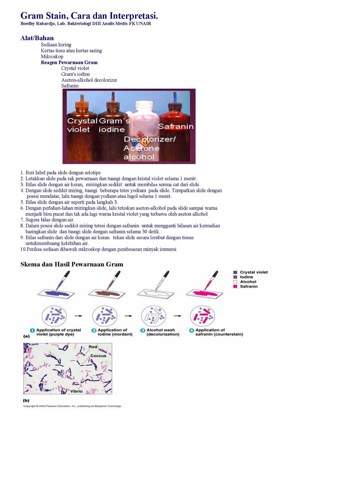 MIKROBIOLOGI UNTUK TEHNISI KESEHATAN: PEWARNAAN GRAM