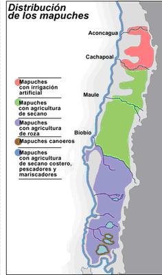El Pueblo mapuche: ubicación de pueblo mapuche