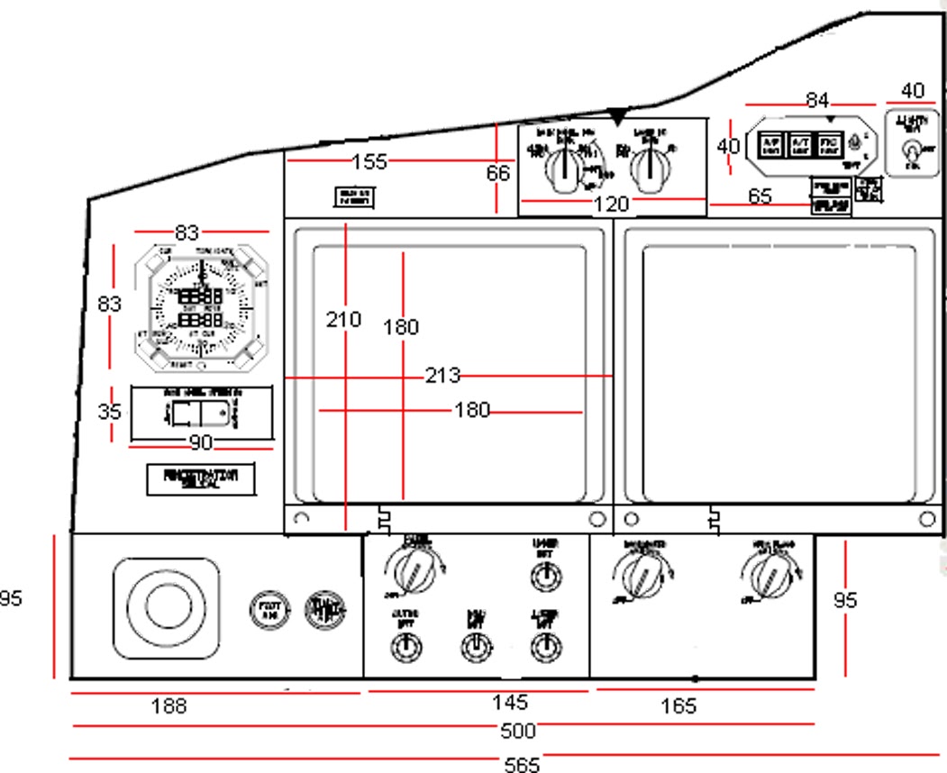 Boeing 737 800NG Fullsize Homecockpit MIP Measures