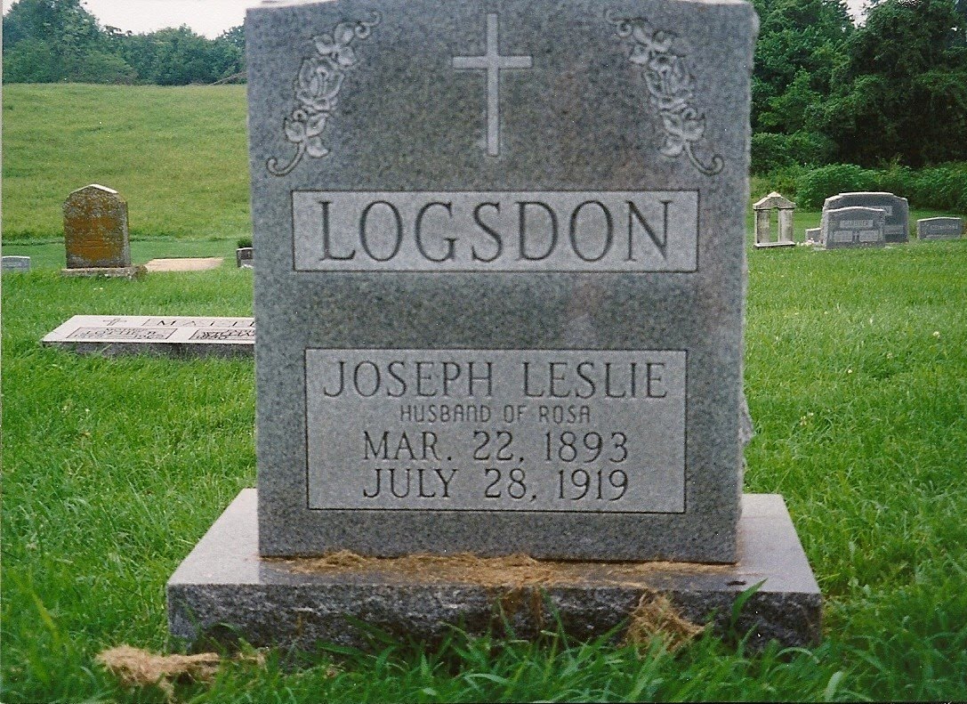 Old Stones Undeciphered: Tombstone Tuesday: Joseph Leslie Logsdon 1894-1919
