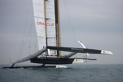 SailRaceWin: America's Cup: BMW ORACLE Racing Takes Maiden Sail in Valencia