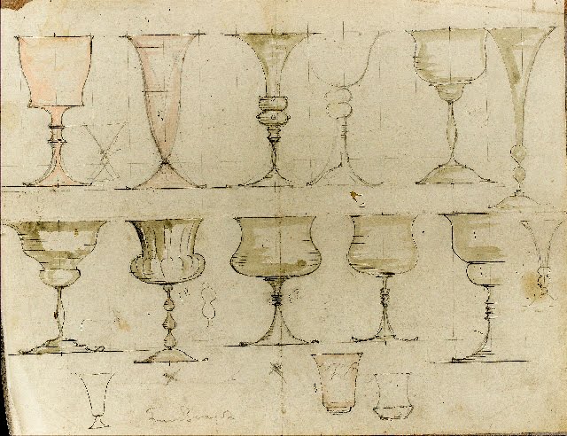 Glass diary: Wineglasses - technical drawing