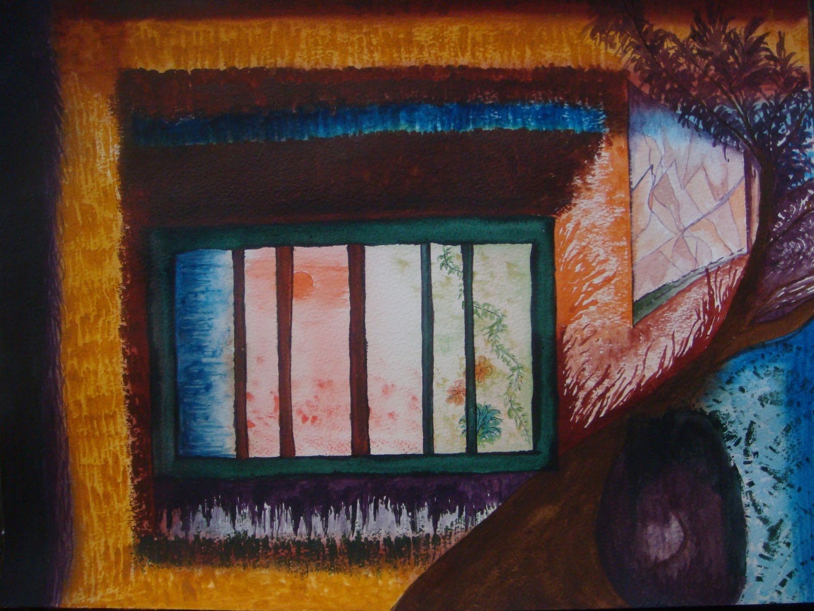 Artistic Escapades: The window of hope - My first Abstract Painting ...