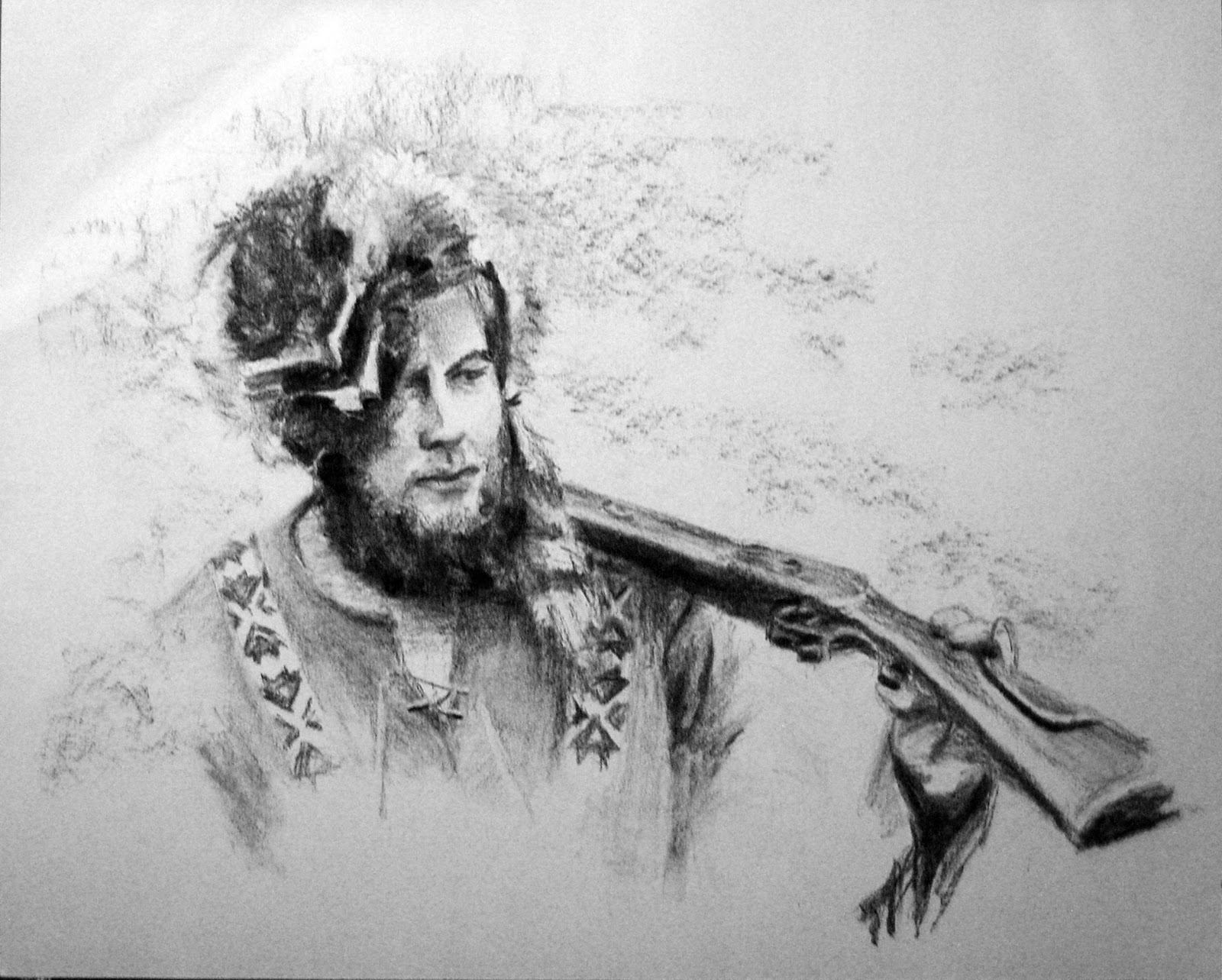 Daniel Moulton Art: Charcoal Mountain Man Drawings
