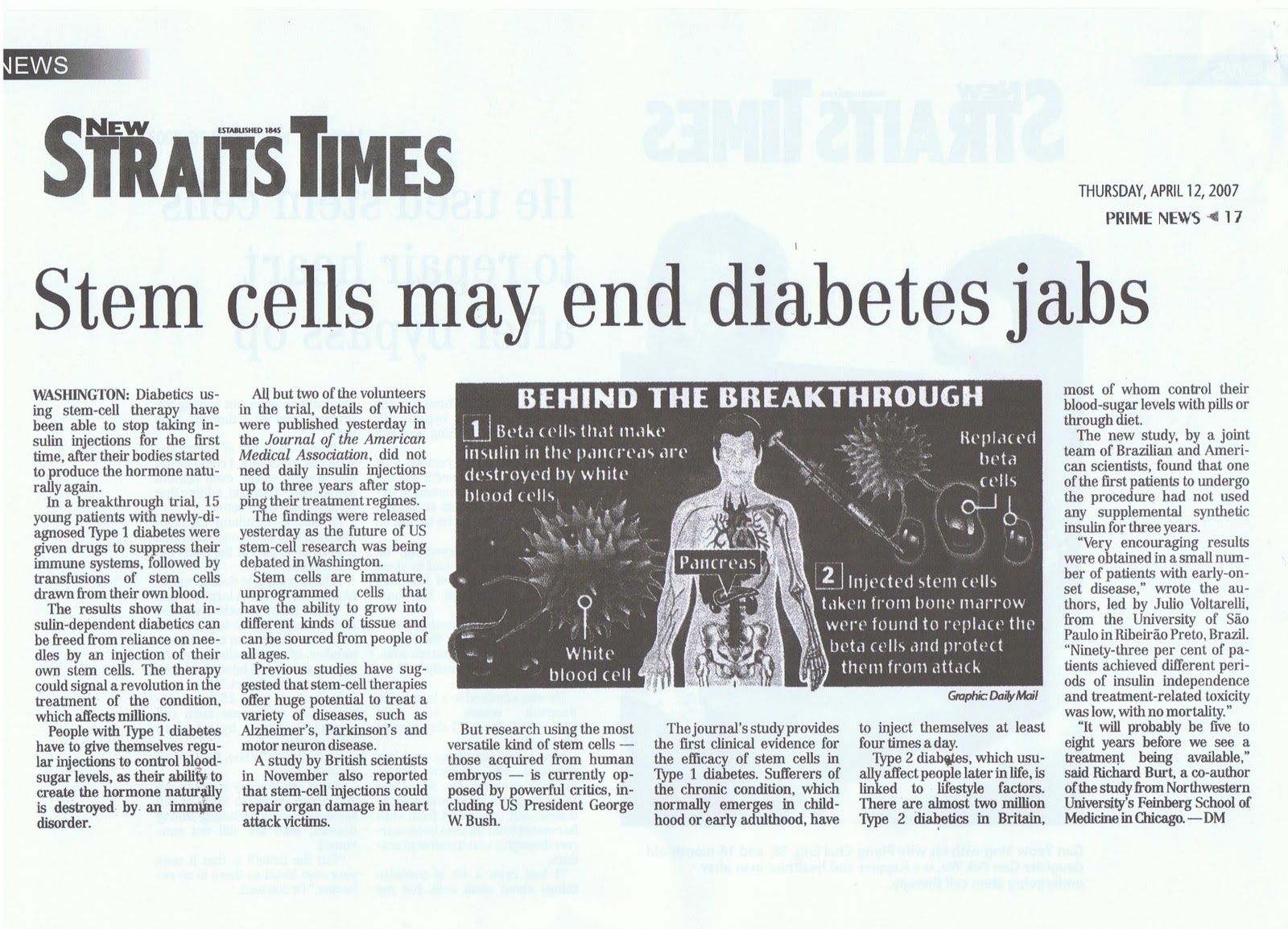 Stem Cell Nutrition: Stem Cells News 干细胞的新闻