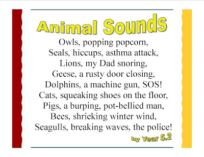 MAIREAD: Shared Writing: Our poem "Animal Sounds"