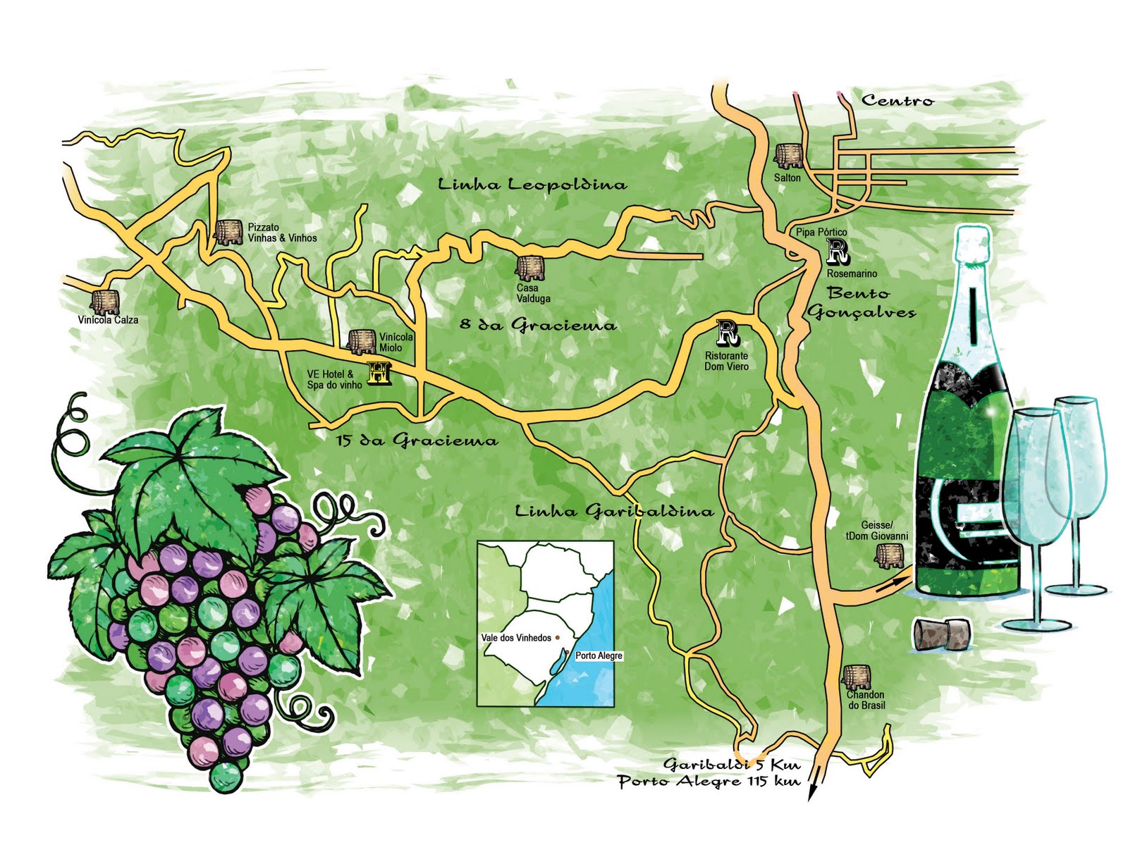 Mapas da NaT: Mapa Serra Gaúcha (Lonely Planet)