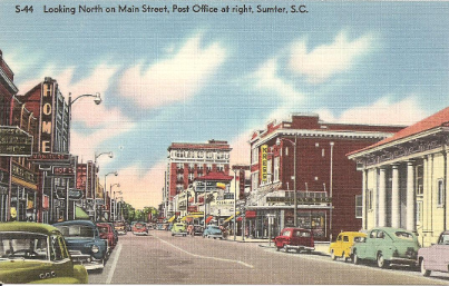 Retiring Guy: Post-WWII Downtown Sumter, South Carolina (Postcard)