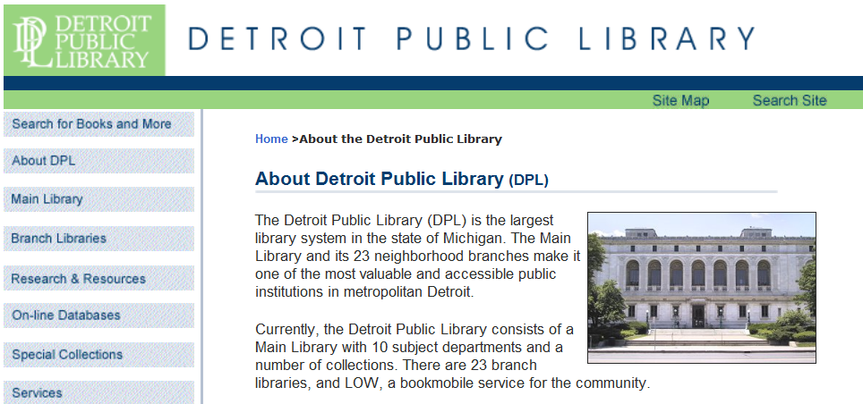 Retiring Guy's Digest: Detroit Public Library to Reduce Staff by 20%