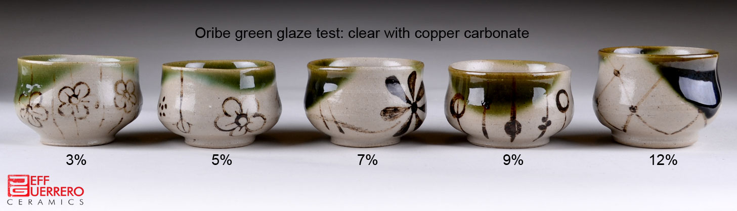 Guerrero Ceramics: Oribe Green Glaze Test