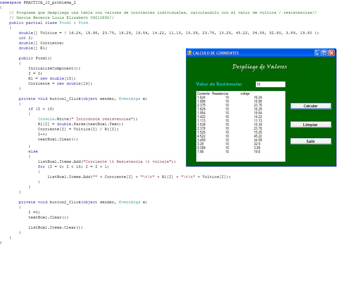 PROGRAMACION I: PRACTICA 10 Problema 2 (Visual)