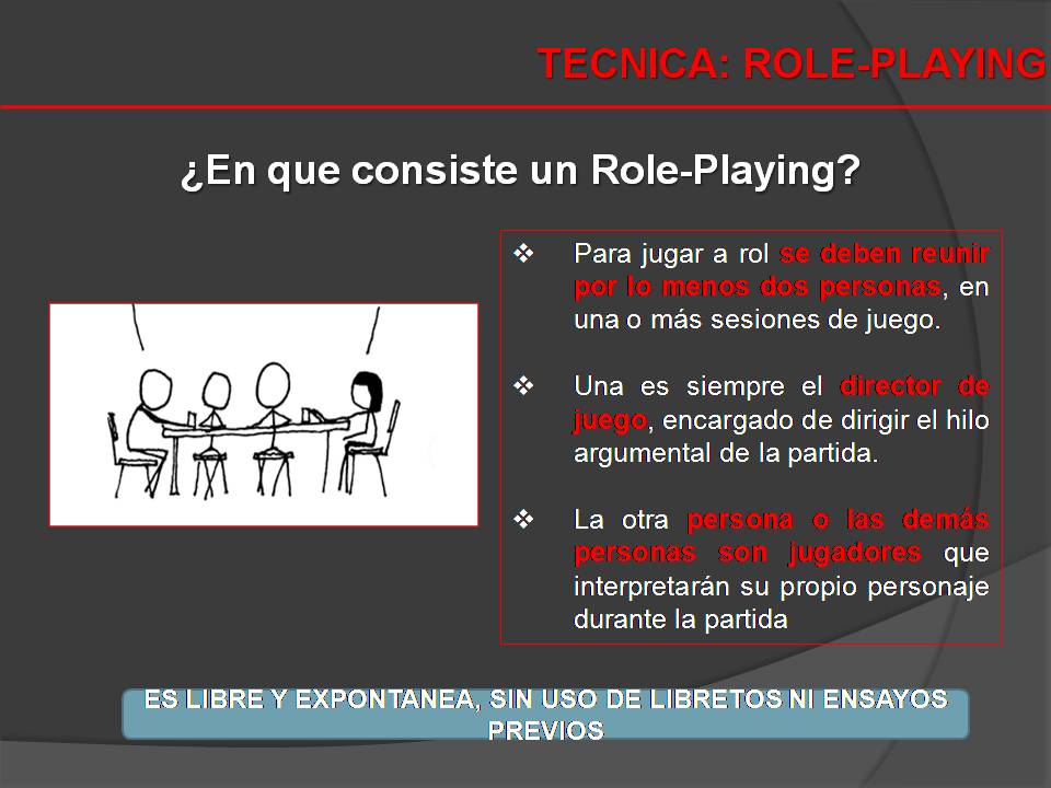 FORMACION SOCIOCULTURAL 2: Tecnica de enseñanza role - playing